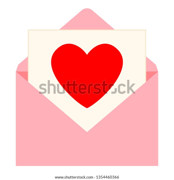 Colorful Cartoon Open Love Message Envelope Stock Vector (Royalty Free ...