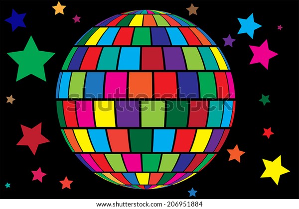 Colorful Cartoon Style Vector Background Disco Stock Vector (Royalty ...