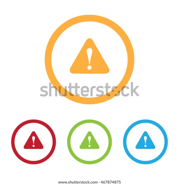 Colorful Caution Warning Icons Rings Stock Vector (Royalty Free ...