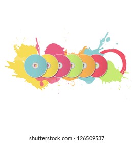 Colorful Cds On White Background Vector Stock Vector (Royalty Free ...