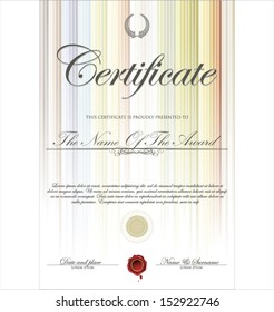 Colorful Certificate Template Stock Vector (Royalty Free) 152922746 ...