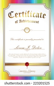 Colorful Certificate Template Stock Vector (Royalty Free) 223201525 ...