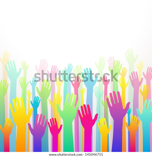 Colorful Charity Background Hands Stock Vector (Royalty Free) 145046755 ...