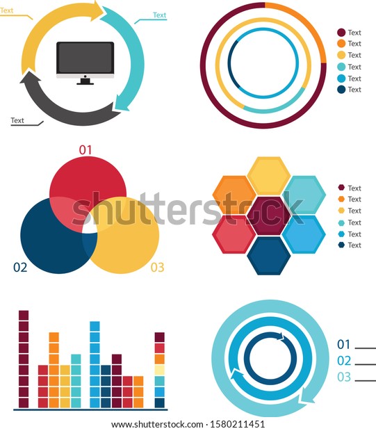 Colorful Charts Column Bars Graphs On Stock Vector (Royalty Free ...
