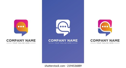 Colorful Chat Box Logo Design Creative Stock Vector (Royalty Free ...