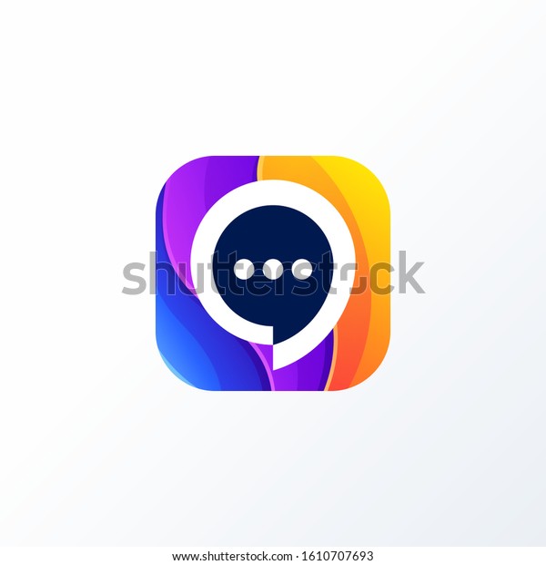 Colorful Chat Logo Design Ready Use Stock Vector (Royalty Free) 1610707693