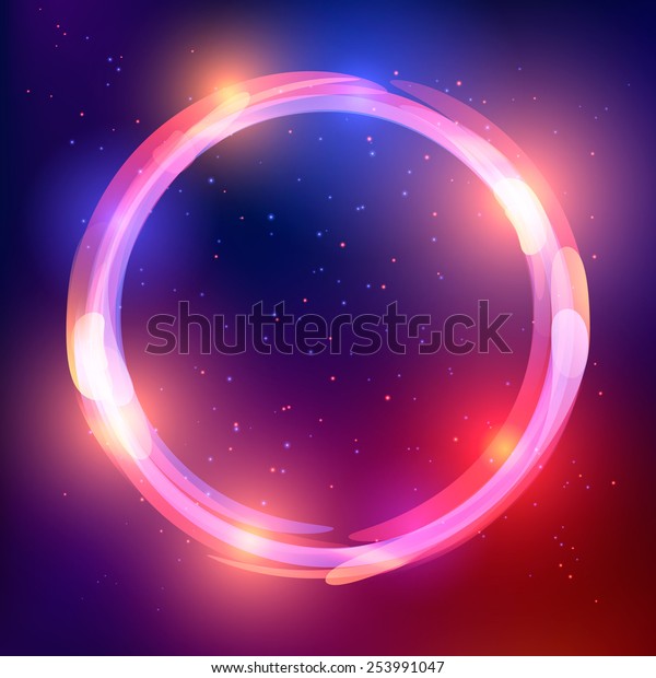 Colorful Circle Frame Technology Futuristic Background Stock Vector ...