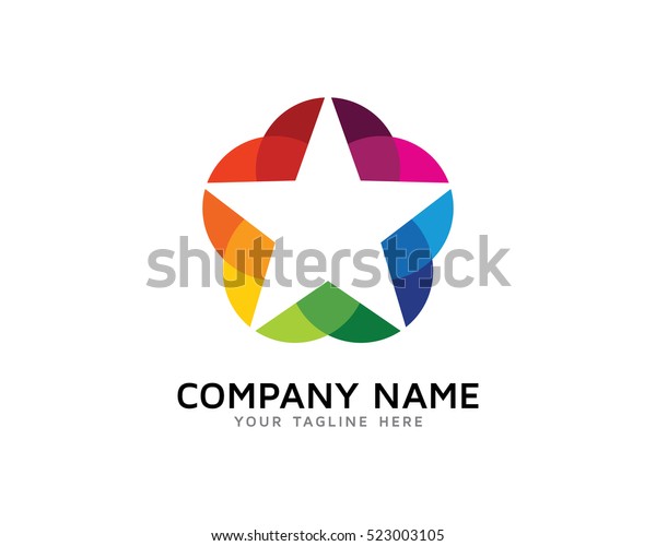 Colorful Circle Star Logo Design Template Stock Vector (Royalty Free ...