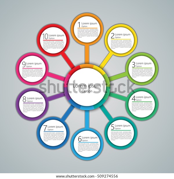 Colorful Circles Number Information Text 10 Stock Vector (Royalty Free ...