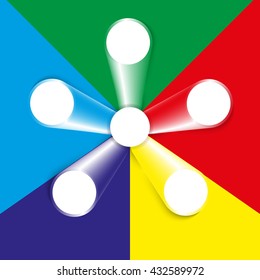 Colorful Circular Infographics Six Points Vector Stock Vector (Royalty ...