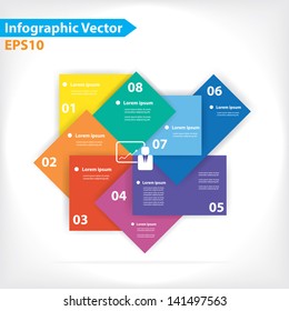 Colorful Circular Square Design Workflow Layout Stock Vector (Royalty ...