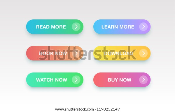 Colorful Clean Buttons Websites Vector Illustration Stock Vector ...