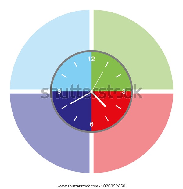 Colorful Clock Icon Form Four Quadrants Stock Vector (Royalty Free ...