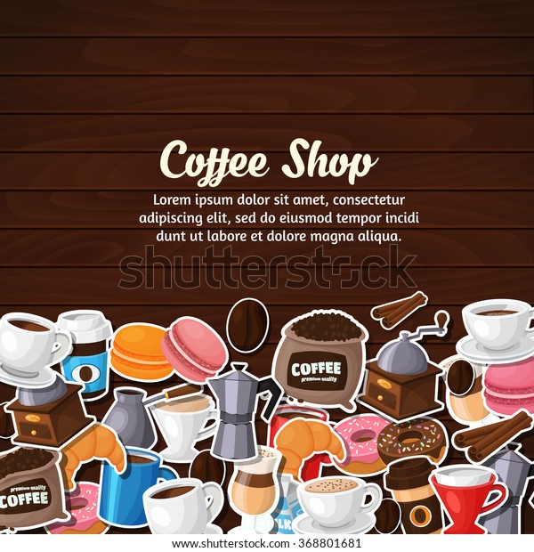 Colorful Coffee Vector Background Modern Illustration Stock Vector ...