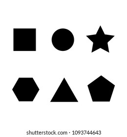Black Toned Geometric Shapes Isolated On Stock Vector (Royalty Free ...