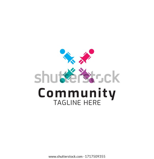 Colorful Community Logo Icon Vector Illustration Stock Vector (Royalty ...