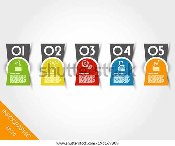 Colorful Compressed Rectangular Stickers Infographic Concept Stock ...