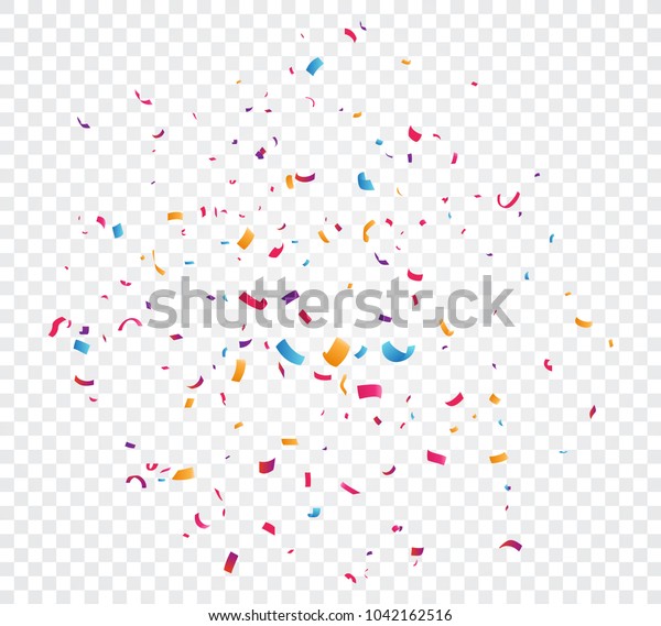 Colorful Confetti Explosion Isolated On Transparent Stock Vector ...