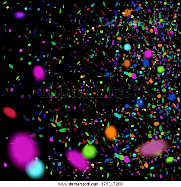 Colorful Confetti On Black Background Stock Vector Royalty Free 179517200