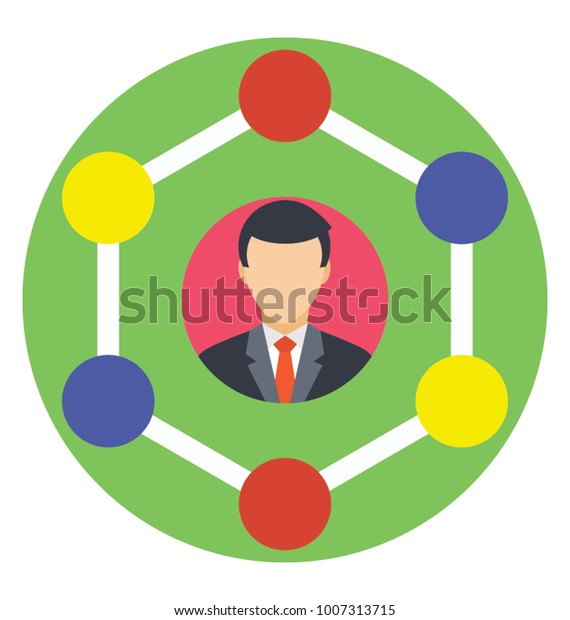Colorful Connections Conceptual Flat Vector Social Stock Vector ...