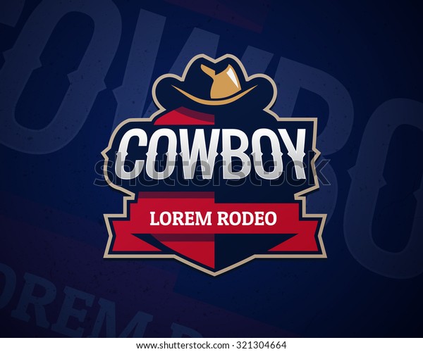 Colorful Cowboy Hat On Shield Emblem Stock Vector (Royalty Free) 321304664