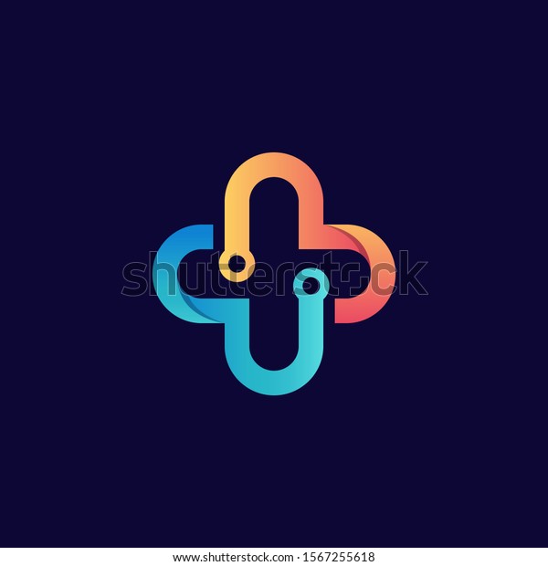 Colorful Cross Logo Design Vector Template Stock Vector (Royalty Free ...