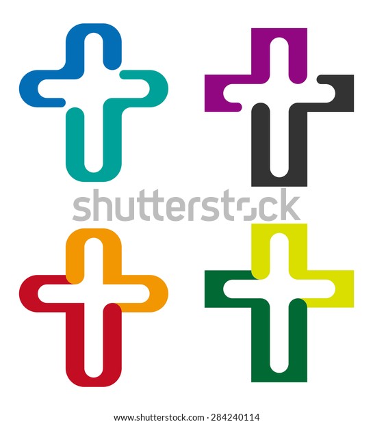 Colorful Cross Logo Design Vector Cross Stock Vector (Royalty Free ...