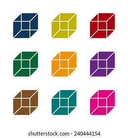 Colorful Cube Icons Stock Vector (Royalty Free) 240444154 | Shutterstock