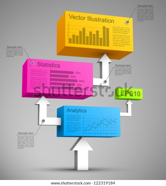 Colorful Cubes Arrows 3d Stock Vector (Royalty Free) 122319184
