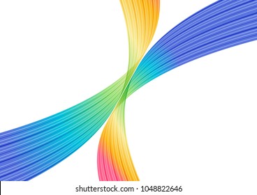Colorful Curve Elements On White Background Stock Vector (Royalty Free ...
