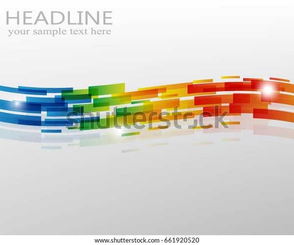 Colorful Curve Line Flag Background Stock Vector (Royalty Free) 661920520
