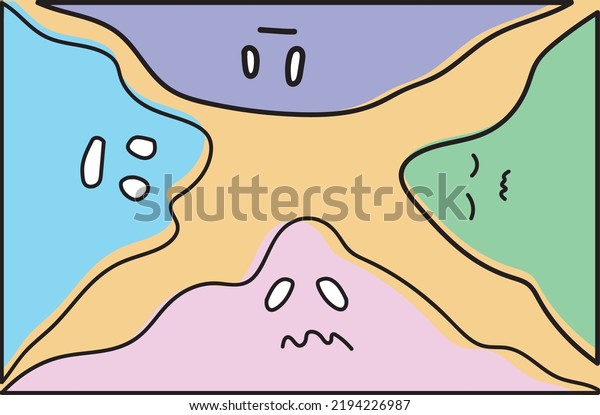 Colorful Curved Line Character Background Design Stock Vector (Royalty ...