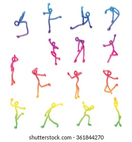 Dance Poses Set 1 Simple Polygon Stock Vector (Royalty Free) 389165140