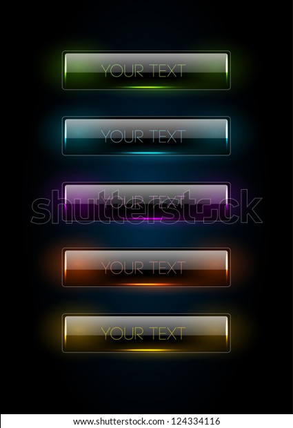 Colorful Dark Glowing Web Buttons Collection Stock Vector (Royalty Free ...