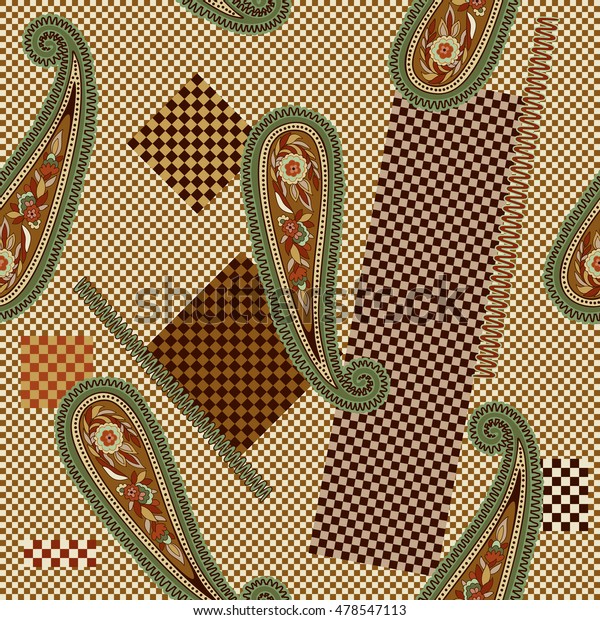 Colorful Decorative Pattern Paisley Elements On Stock Vector (Royalty ...