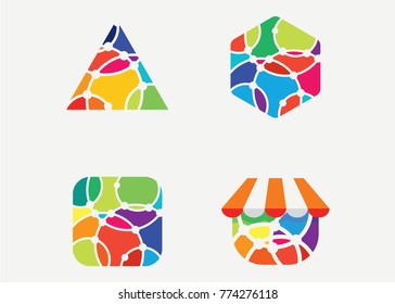 Colorful Dot Abstract Logo Set Template Stock Vector (Royalty Free ...
