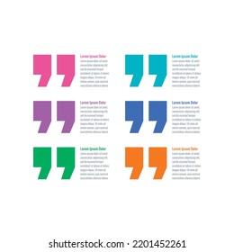 Colorful Double Quotes Concept Colored Double Stock Vector (Royalty ...
