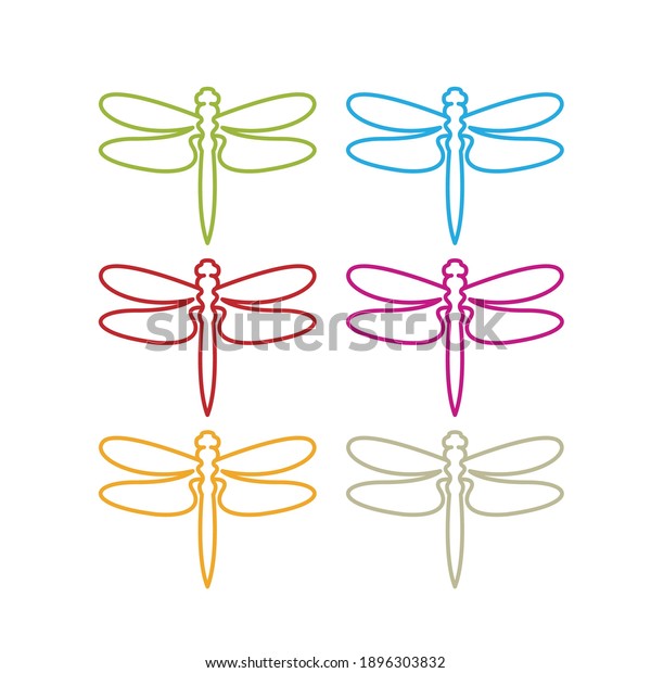 Colorful Dragonfly Vector Icon Isolated On Stock Vector (Royalty Free ...