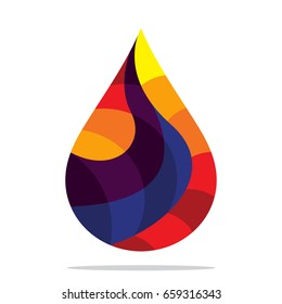 Colorful Drop Icon Flat Design Style Stock Vector (Royalty Free ...