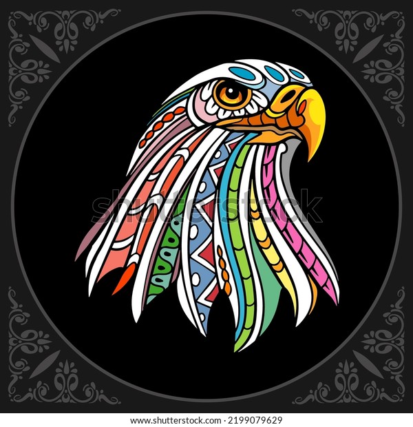 Colorful Eagle Zentangle Arts Isolated On Stock Vector (Royalty Free ...
