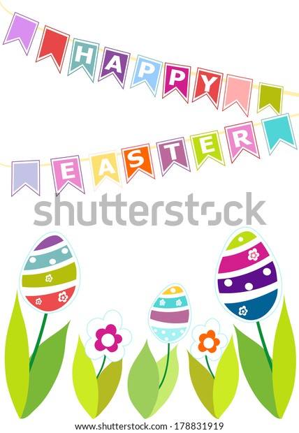 Colorful Eggs Flag Easter Background Vector Stock Vector (Royalty Free ...