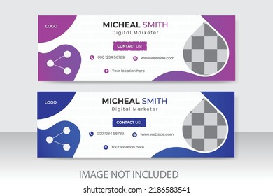 Colorful Email Signatures Template Vector Design Stock Vector (Royalty ...