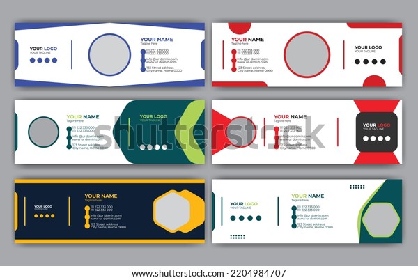Colorful Email Signatures Template Vector Design Stock Vector (Royalty ...