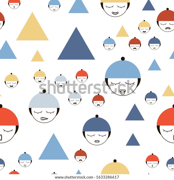 Colorful Emoji Triangles Flat Style Fun Stock Vector (Royalty Free ...