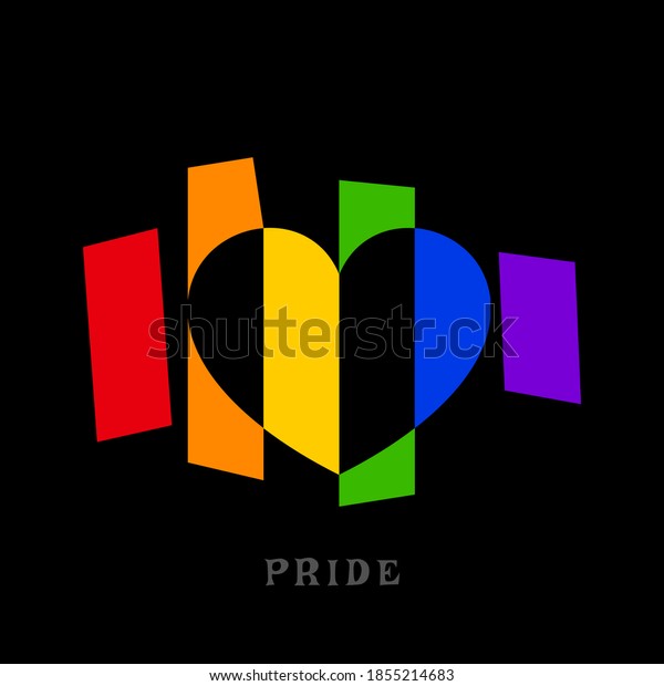 Colorful Equality Heart Shape Symbol Pride Stock Vector (Royalty Free ...