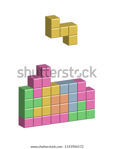 Colorful Falling Blocks Video Game Stock Vector (Royalty Free ...