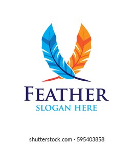 Colorful Feather Symbol Logo Stock Vector (Royalty Free) 595403858 ...