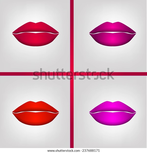 Colorful Female Lips Stock Vector (Royalty Free) 237688171 | Shutterstock