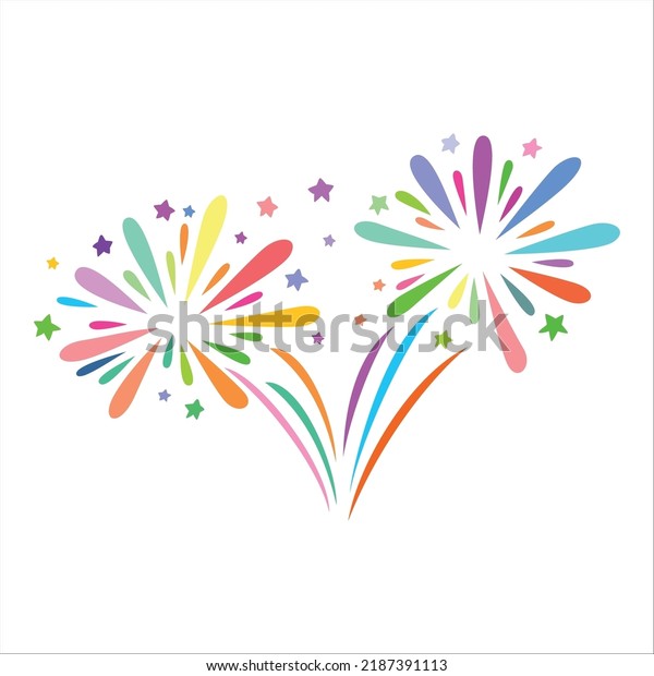 Colorful Firework Vector Illustration Party Celebration Stock Vector ...