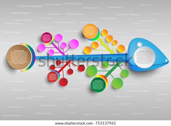Colorful Fishbone Diagram Analysis Chart Business Stock Vector (Royalty ...